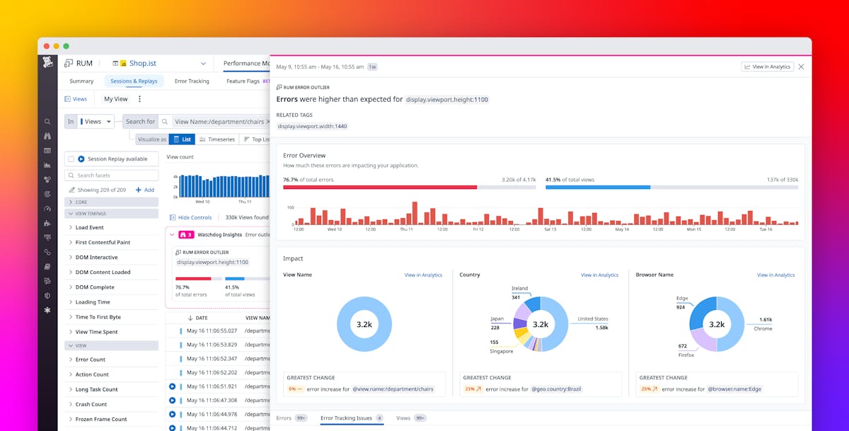 Automatically identify and efficiently investigate frontend issues with ...