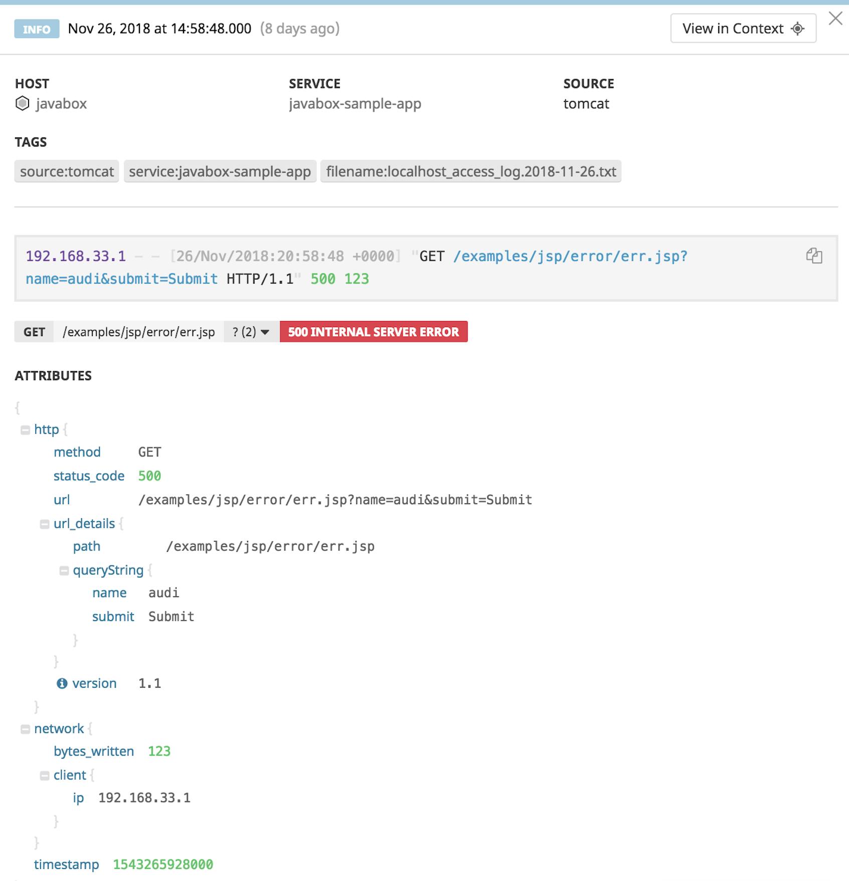 Analyzing Tomcat Logs and Metrics With Datadog | Datadog