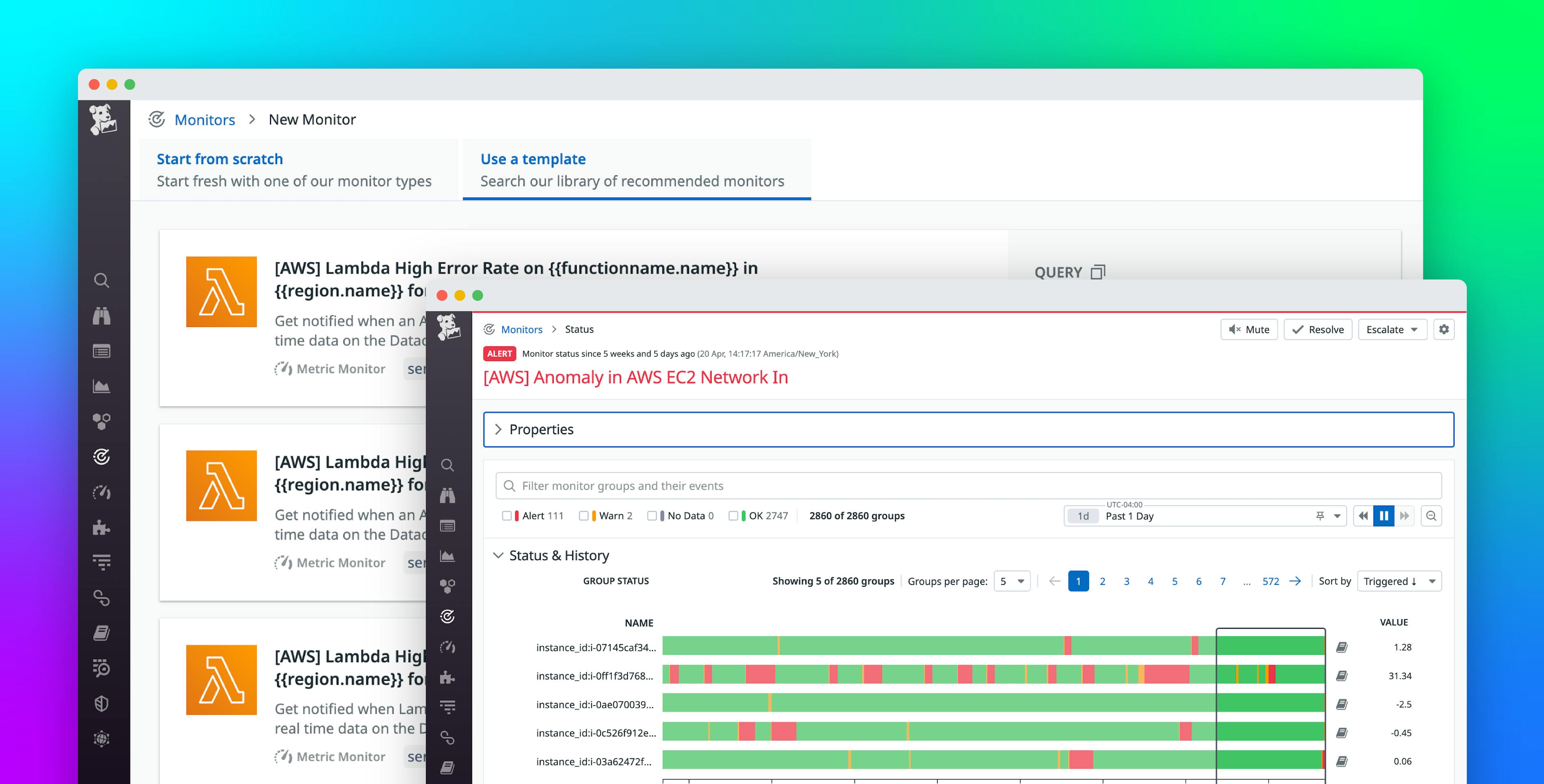 Enable Preconfigured Alerts With Recommended Monitors for AWS | Datadog