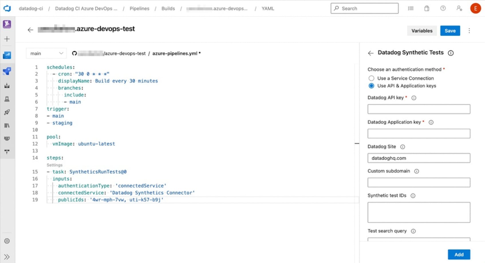Run Datadog Synthetic Tests in Azure Pipelines | Datadog