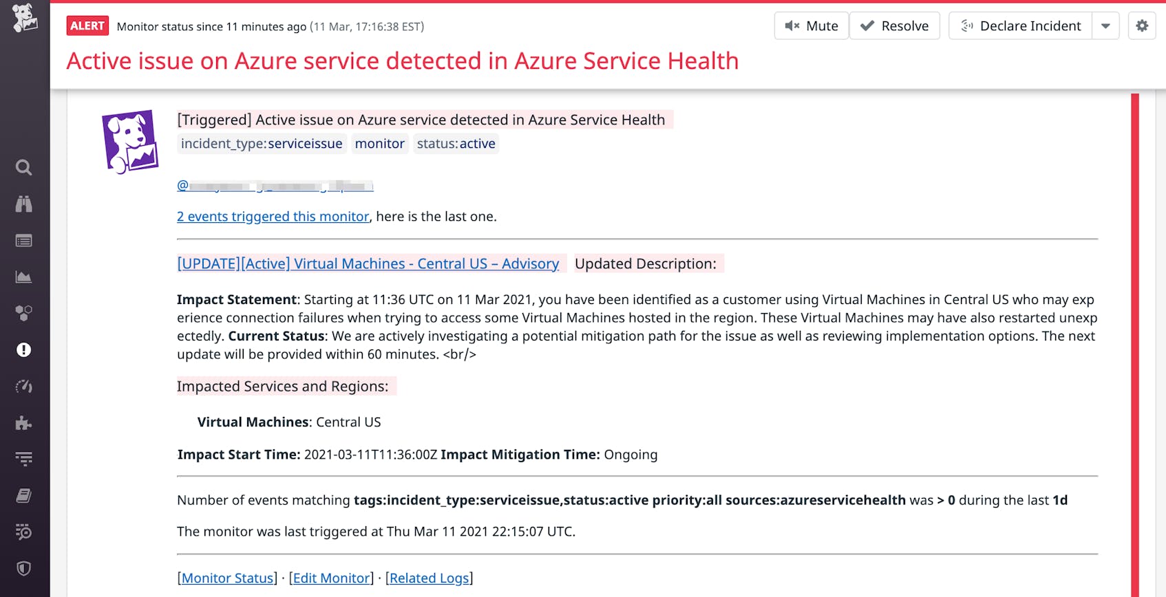 Monitor Azure Service Health Events With Datadog | Datadog