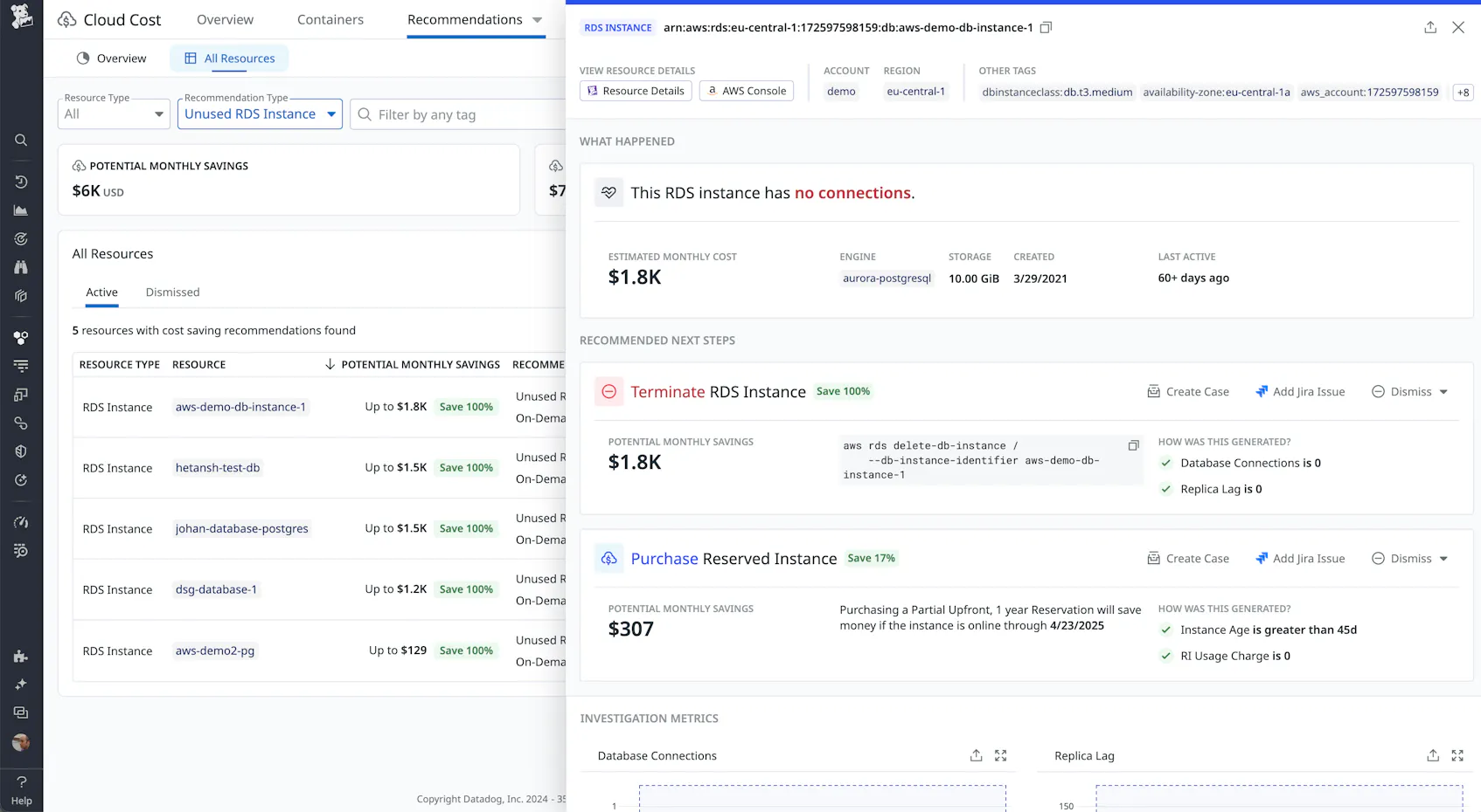 Optimize Your Aws Costs With Cloud Cost Recommendations Datadog
