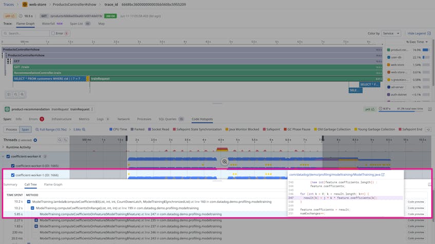 Diagnose Runtime and Code Inefficiencies in Production by Using Continuous Profiler's Timeline ...