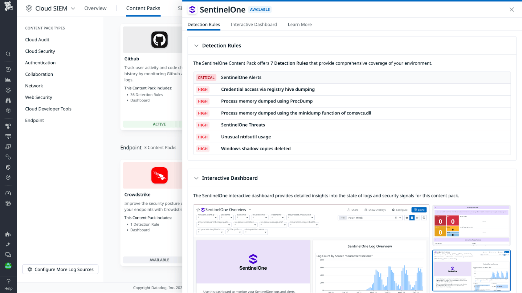 Monitor Your SentinelOne Logs and Alerts With Datadog Cloud SIEM | Datadog