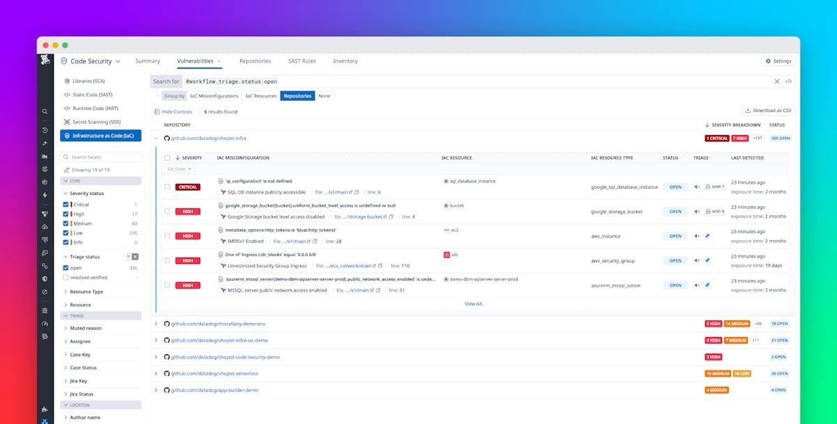 Prevent cloud misconfigurations from reaching production with Datadog IaC Security | Datadog