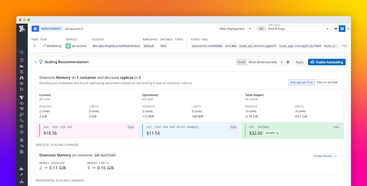Rightsize workloads and reduce costs with Datadog Kubernetes ...