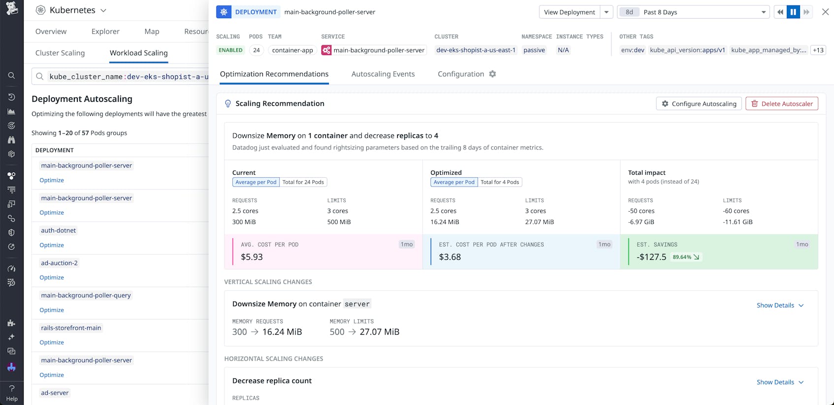 Rightsize Workloads and Reduce Costs With Datadog Kubernetes ...