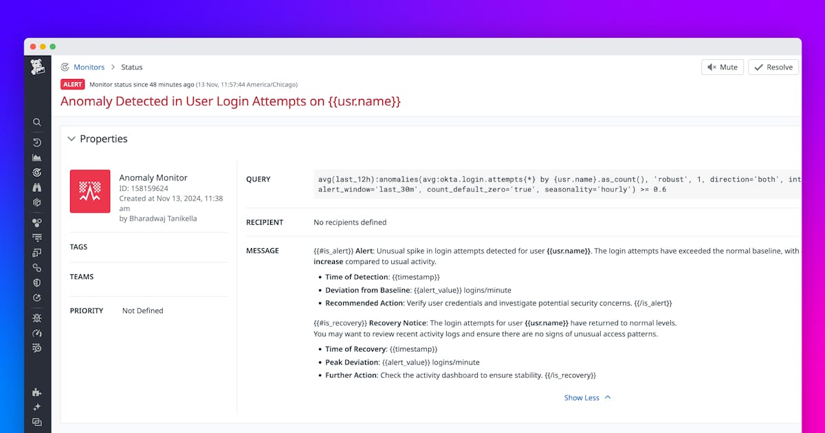 Detect anomalies before they become incidents with Datadog AIOps | Datadog Detect anomalies before they become incidents with Datadog AIOps | Datadog