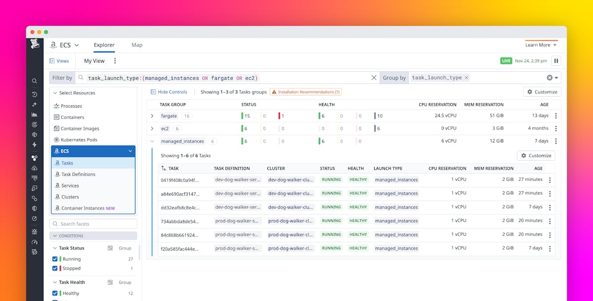 Monitor ECS Managed Instances with Datadog | Datadog