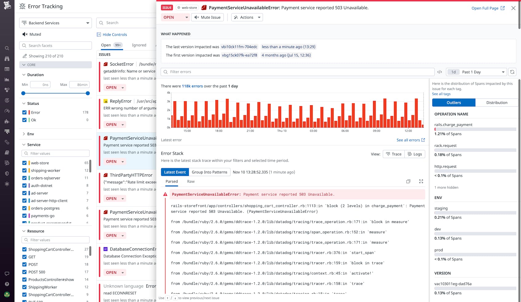 Make Sense of Application Issues With Datadog Error Tracking | Datadog