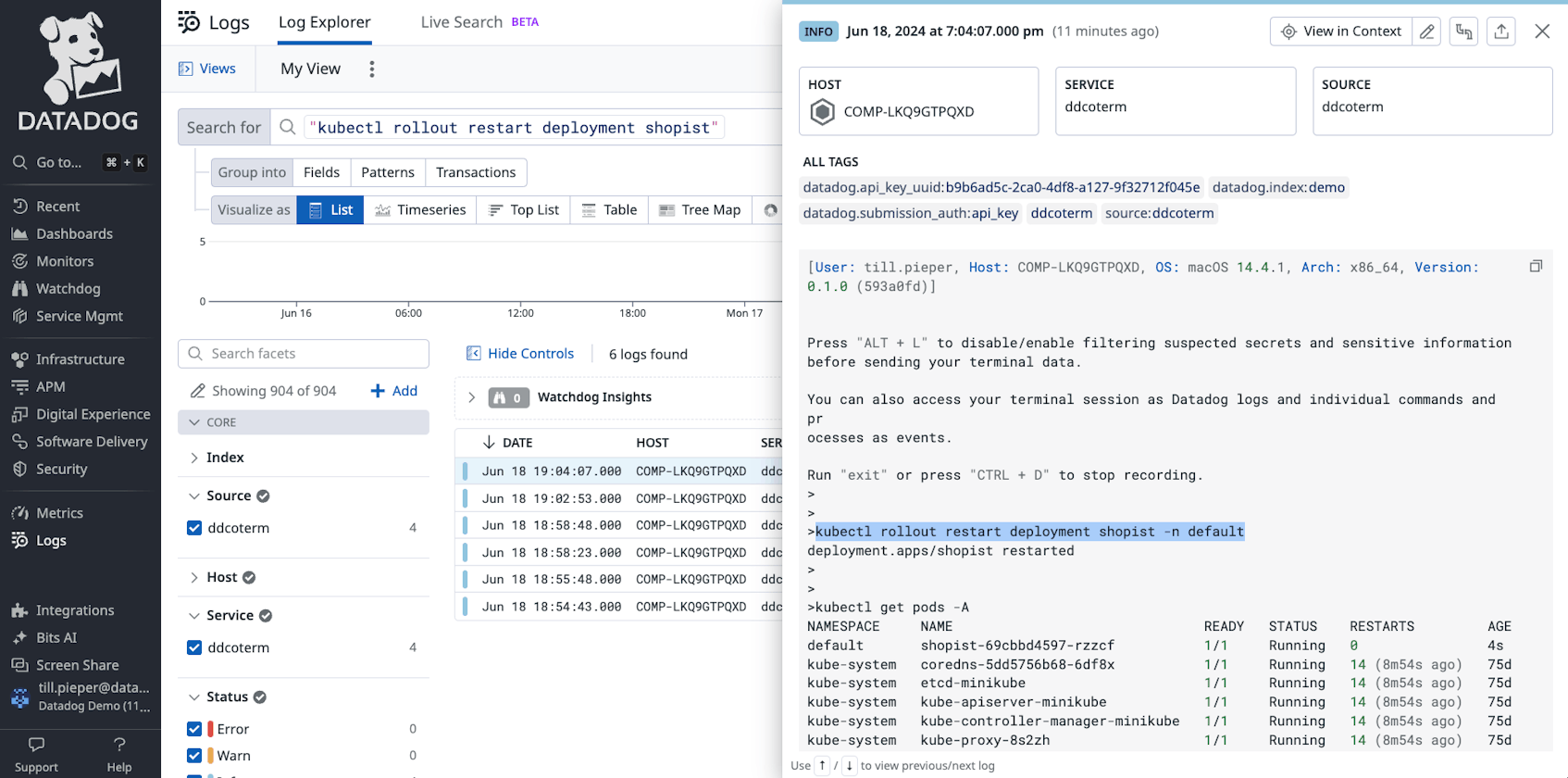 Livestream, Record, and Log Terminal Sessions With Datadog CoTerm | Datadog