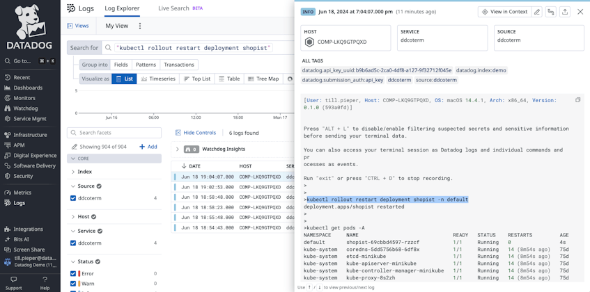 Livestream, Record, and Log Terminal Sessions With Datadog CoTerm | Datadog