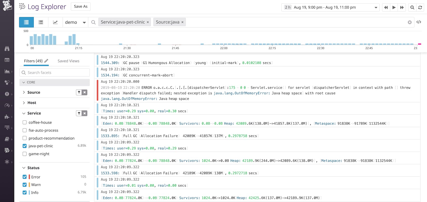 Monitor Java Memory Management With Runtime Metrics, APM, and Logs | Datadog