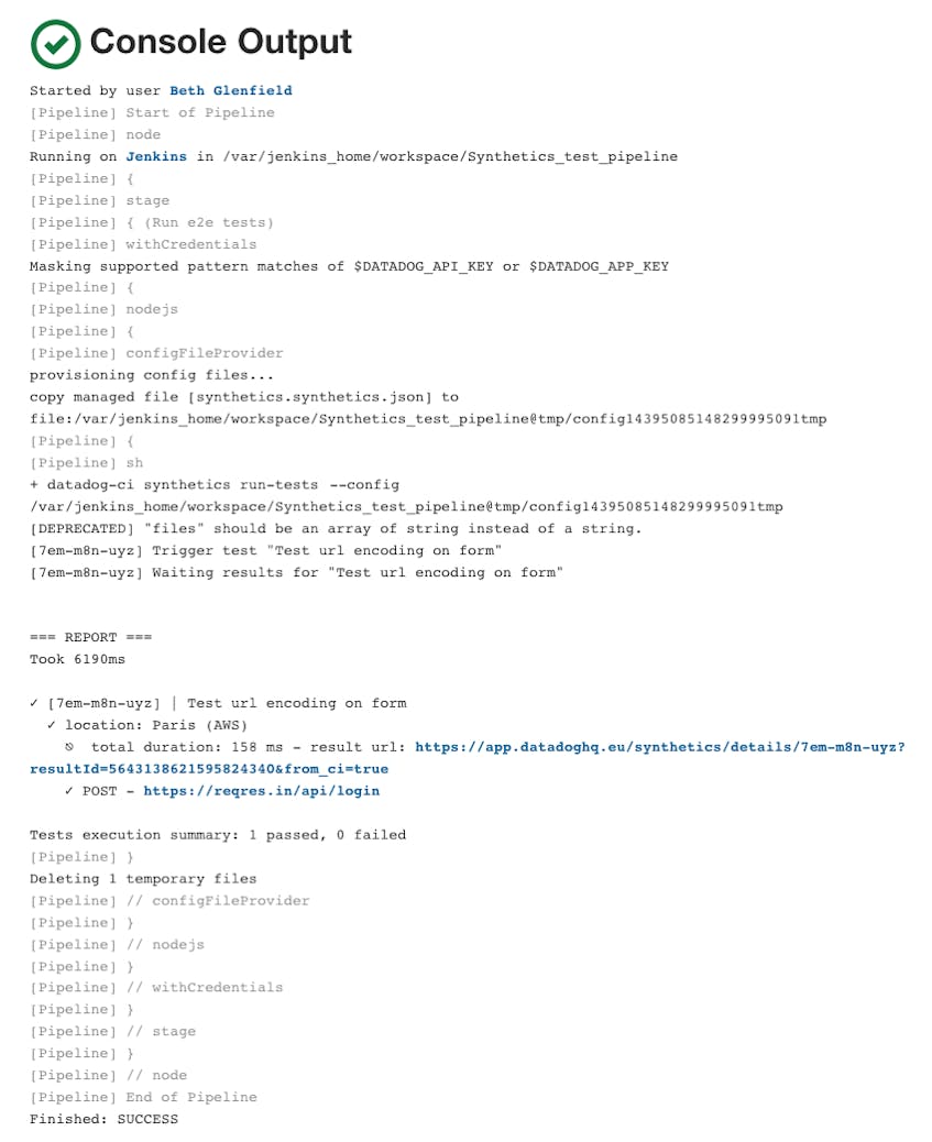 Run Datadog Synthetic Tests in Your Jenkins Pipelines | Datadog