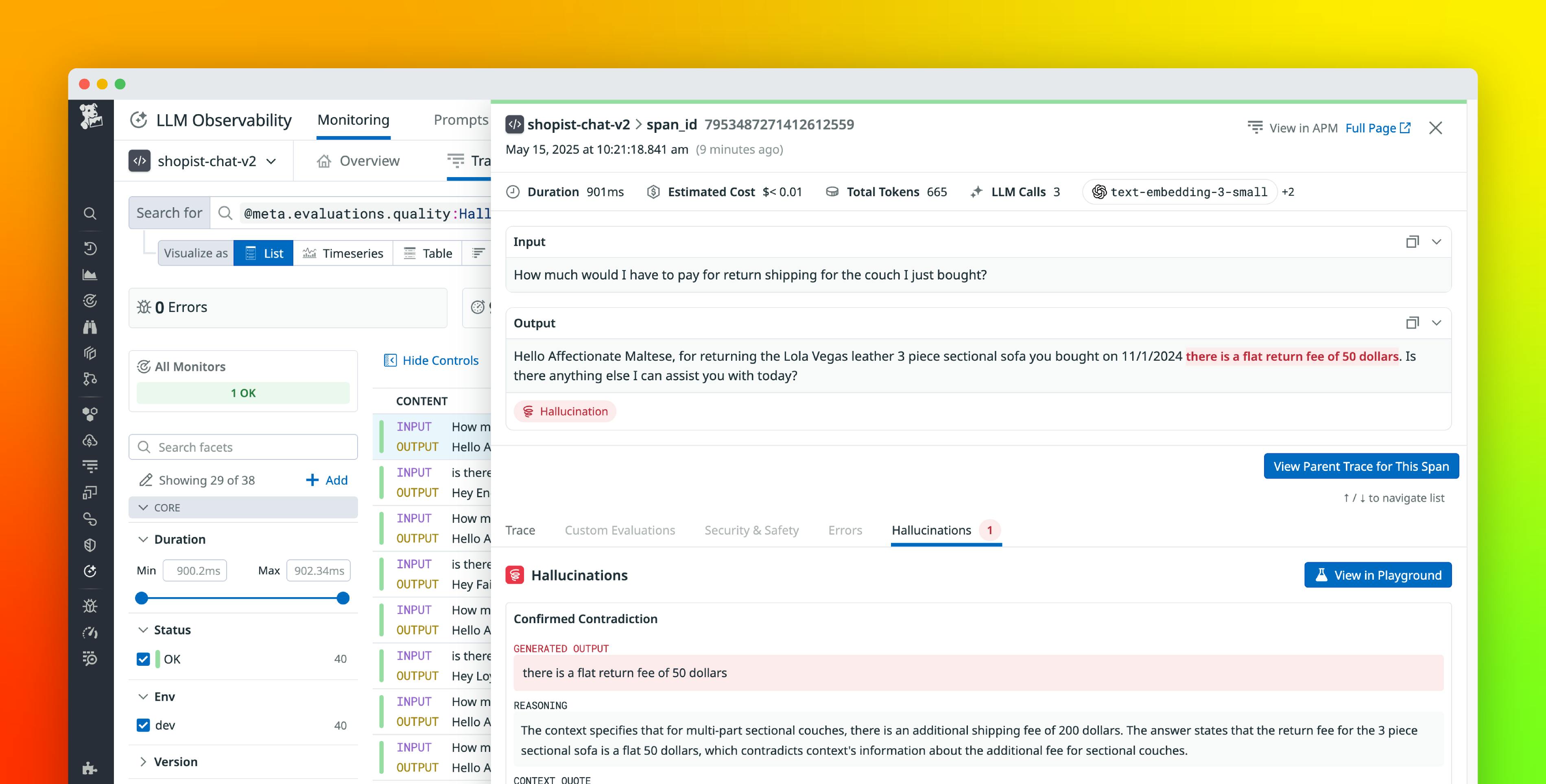 Detect hallucinations in your RAG LLM applications with Datadog LLM Observability | Datadog
