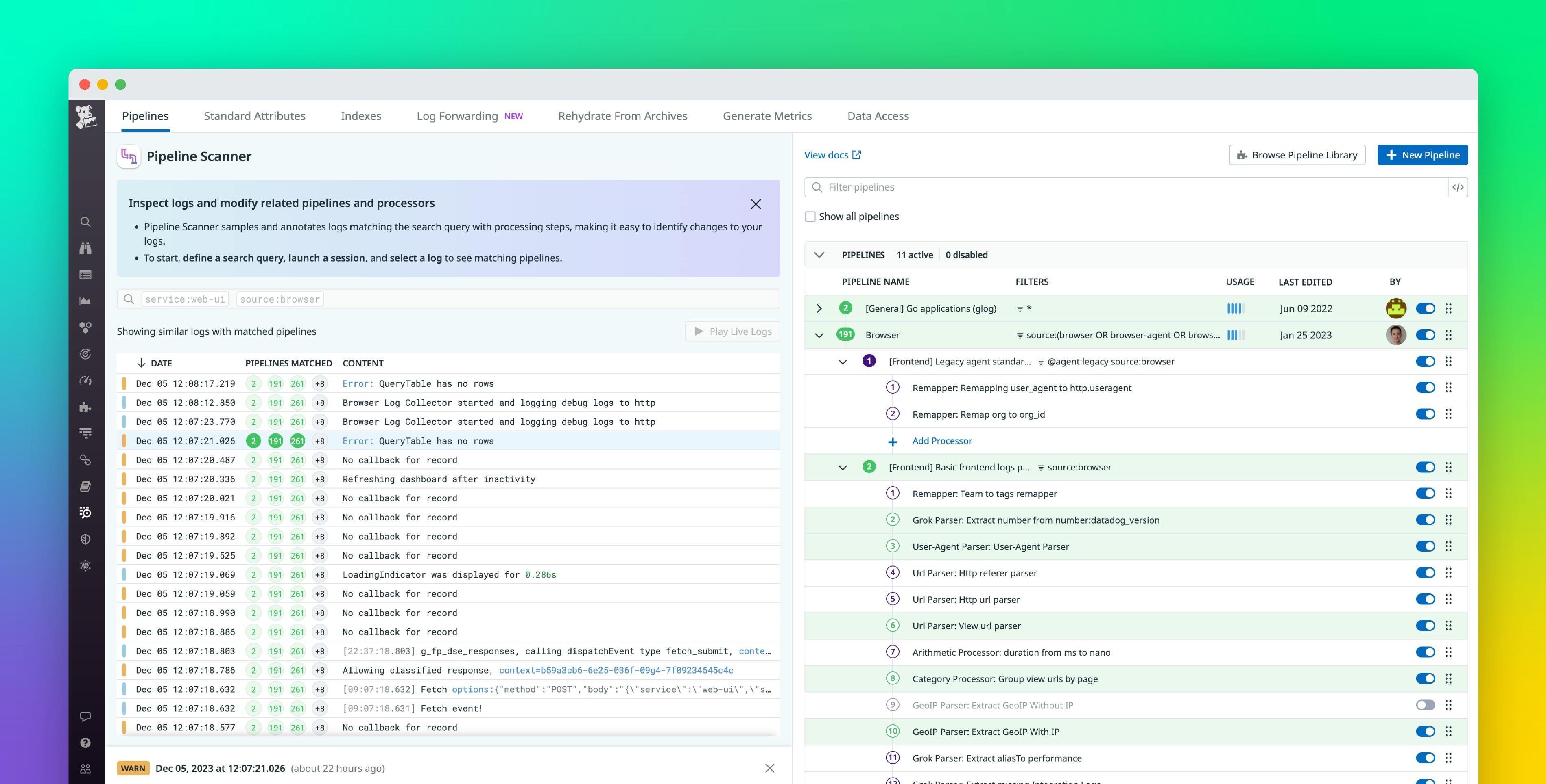 Investigate Your Log Processing With the Datadog Log Pipeline Scanner ... Investigate Your Log Processing With the Datadog Log Pipeline Scanner ...