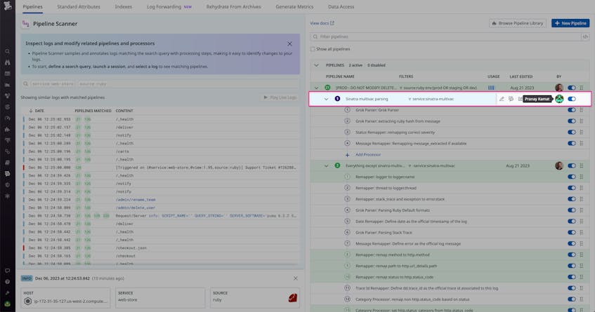 Investigate Your Log Processing With the Datadog Log Pipeline Scanner | Datadog