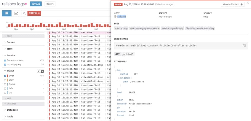 Collecting and Monitoring Rails Logs With Datadog | Datadog