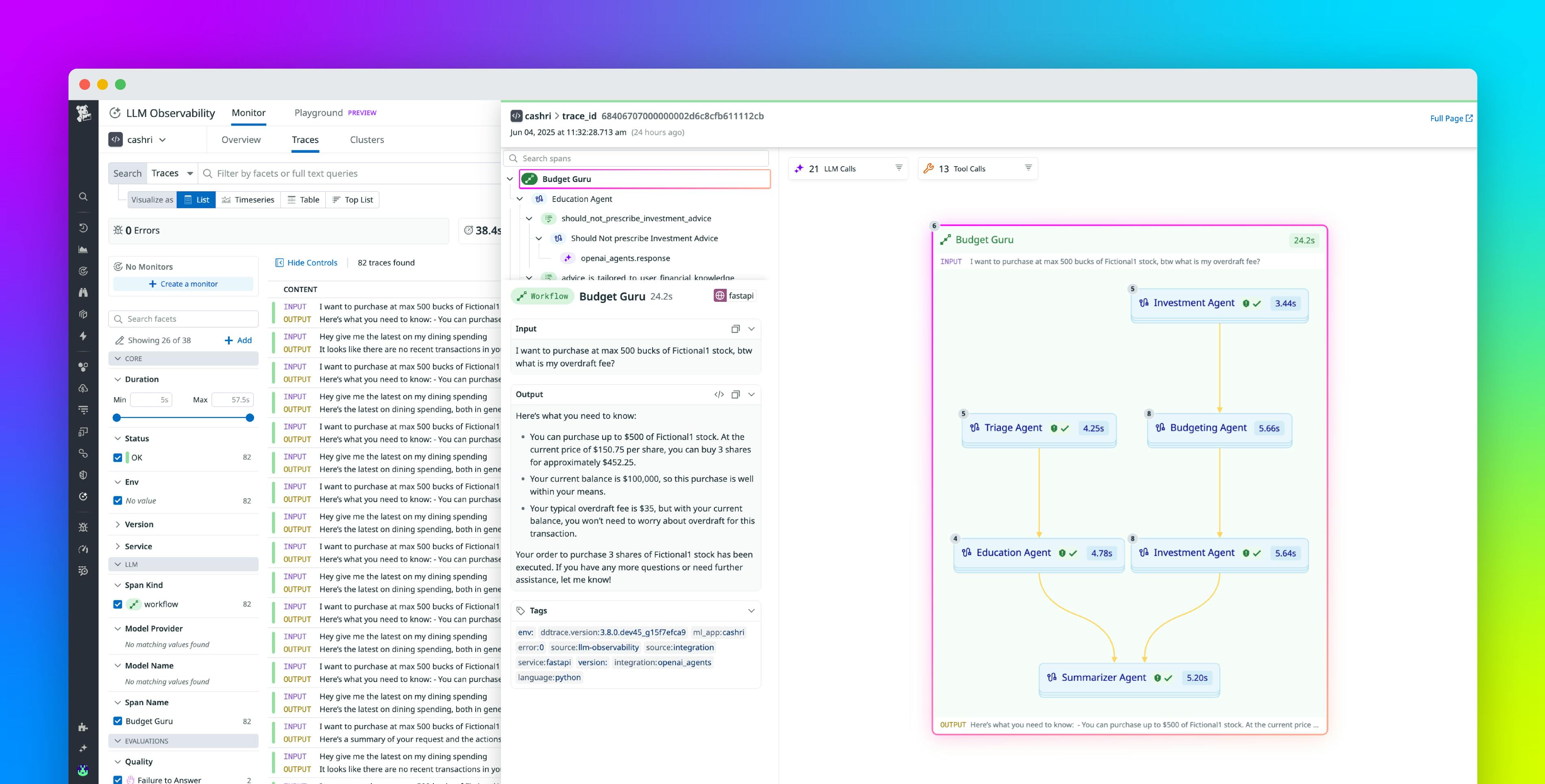 Monitor, troubleshoot, and improve AI agents with Datadog | Datadog