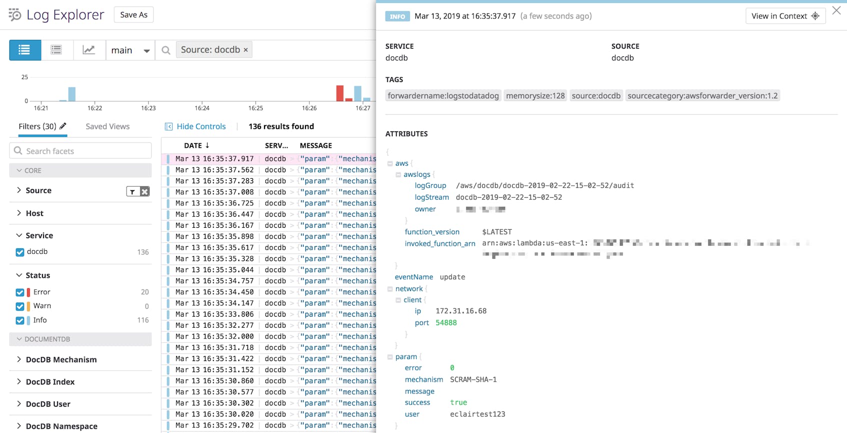 Collect Amazon DocumentDB Metrics and Logs With Datadog | Datadog