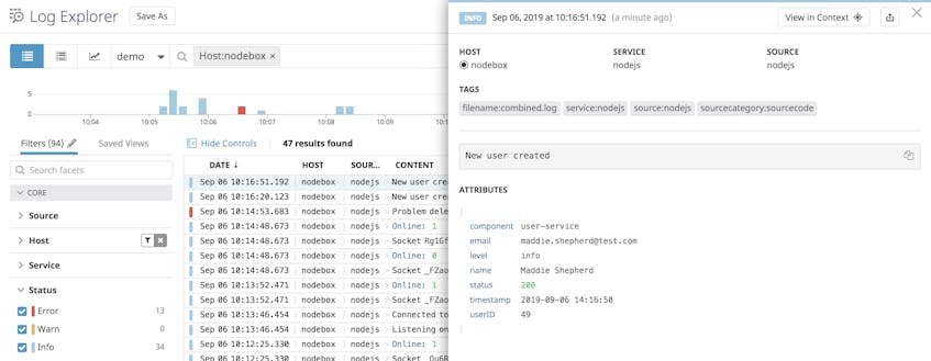 How to Collect, Customize, and Centralize Node.js Logs | Datadog