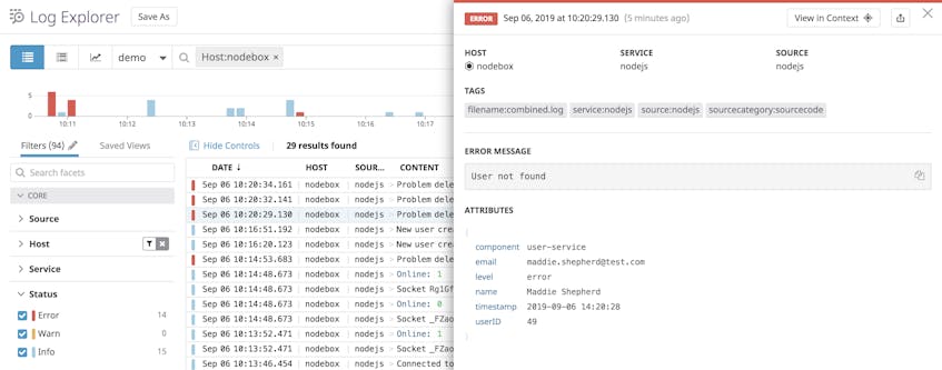 How to Collect, Customize, and Centralize Node.js Logs | Datadog
