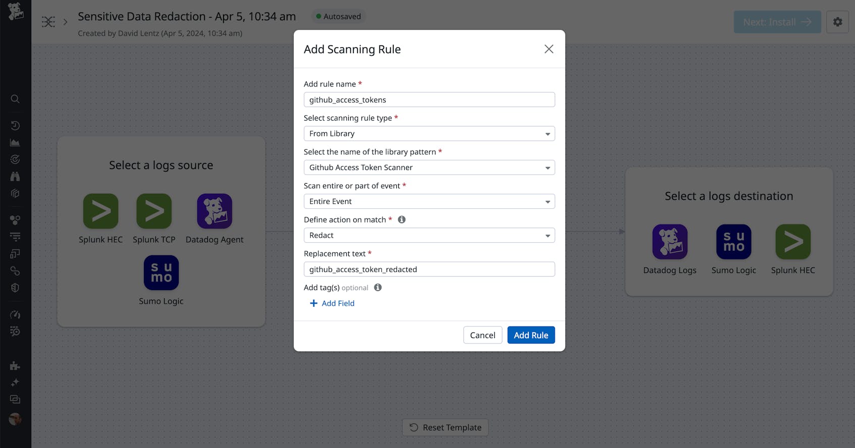 Redact Sensitive Data From Your Logs On-Prem by Using Observability Pipelines | Datadog