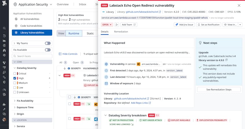 Prioritize Vulnerability Remediation With Datadog SCA | Datadog