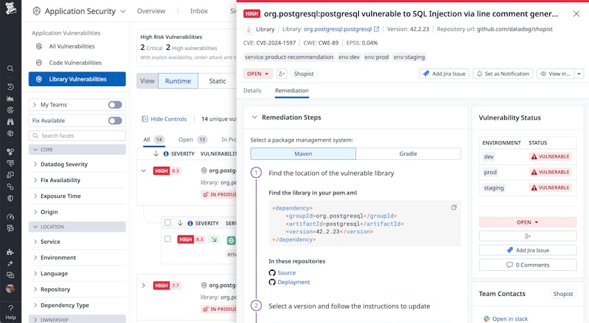 Prioritize Vulnerability Remediation With Datadog SCA | Datadog