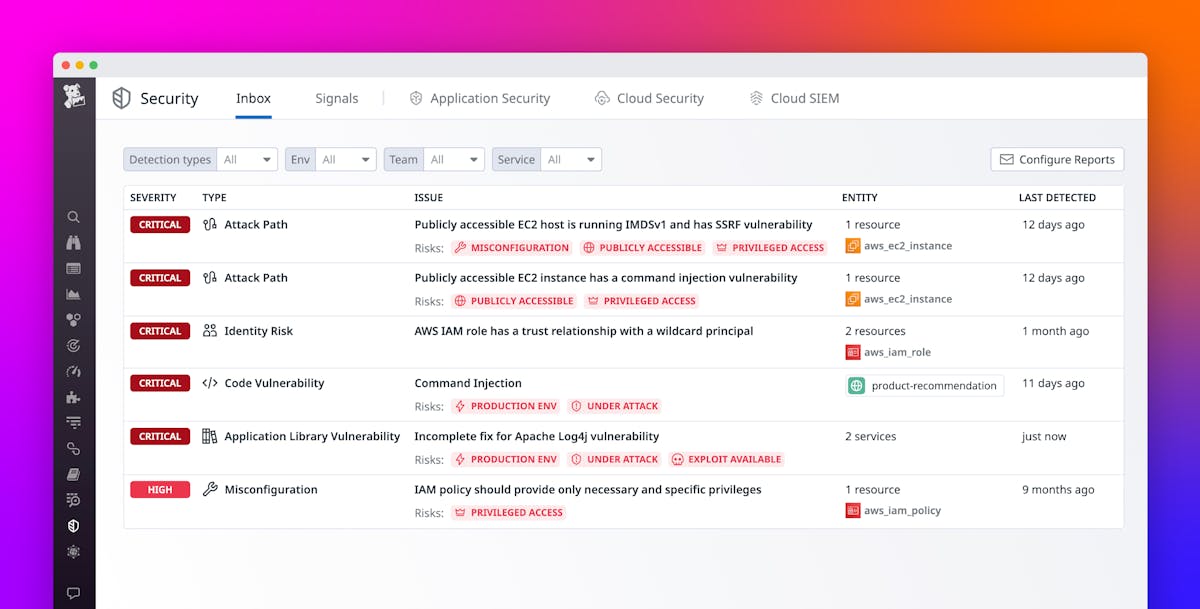 Easily identify and prioritize your top security risks with Datadog Security Inbox | Datadog
