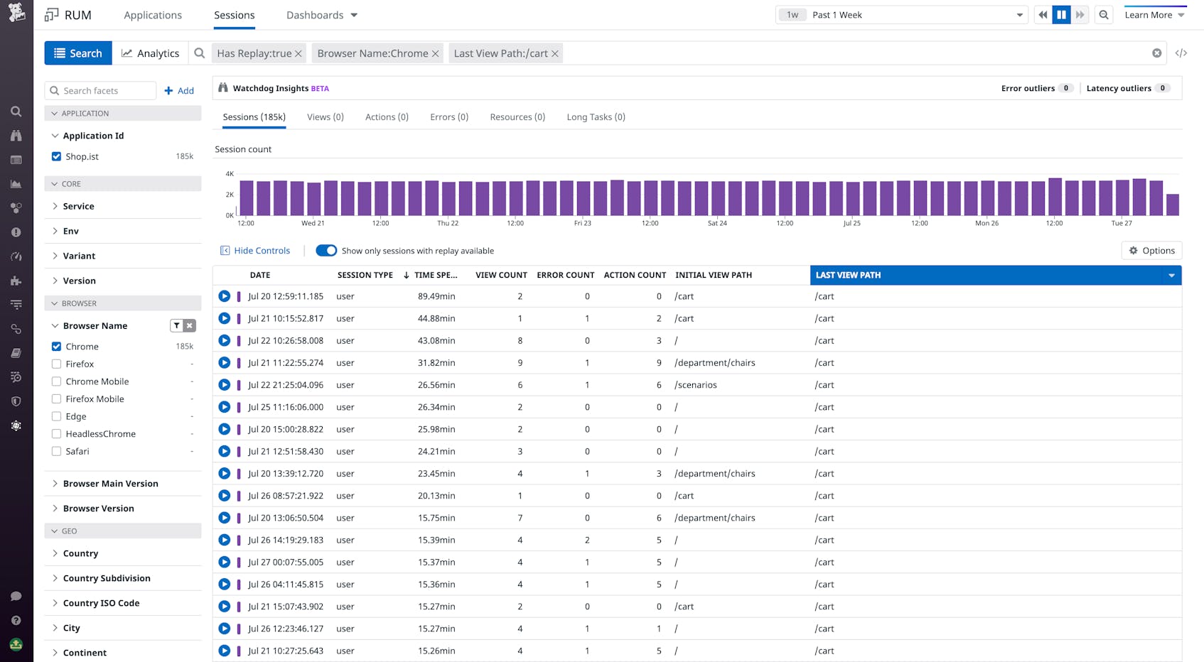 Use Datadog Session Replay to View Real-Time User Journeys | Datadog