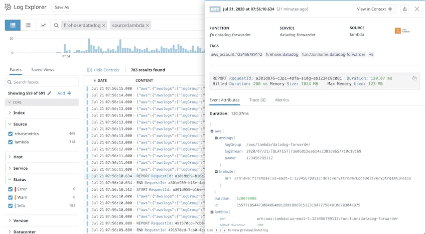 Stream Logs to Datadog With Amazon Data Firehose | Datadog