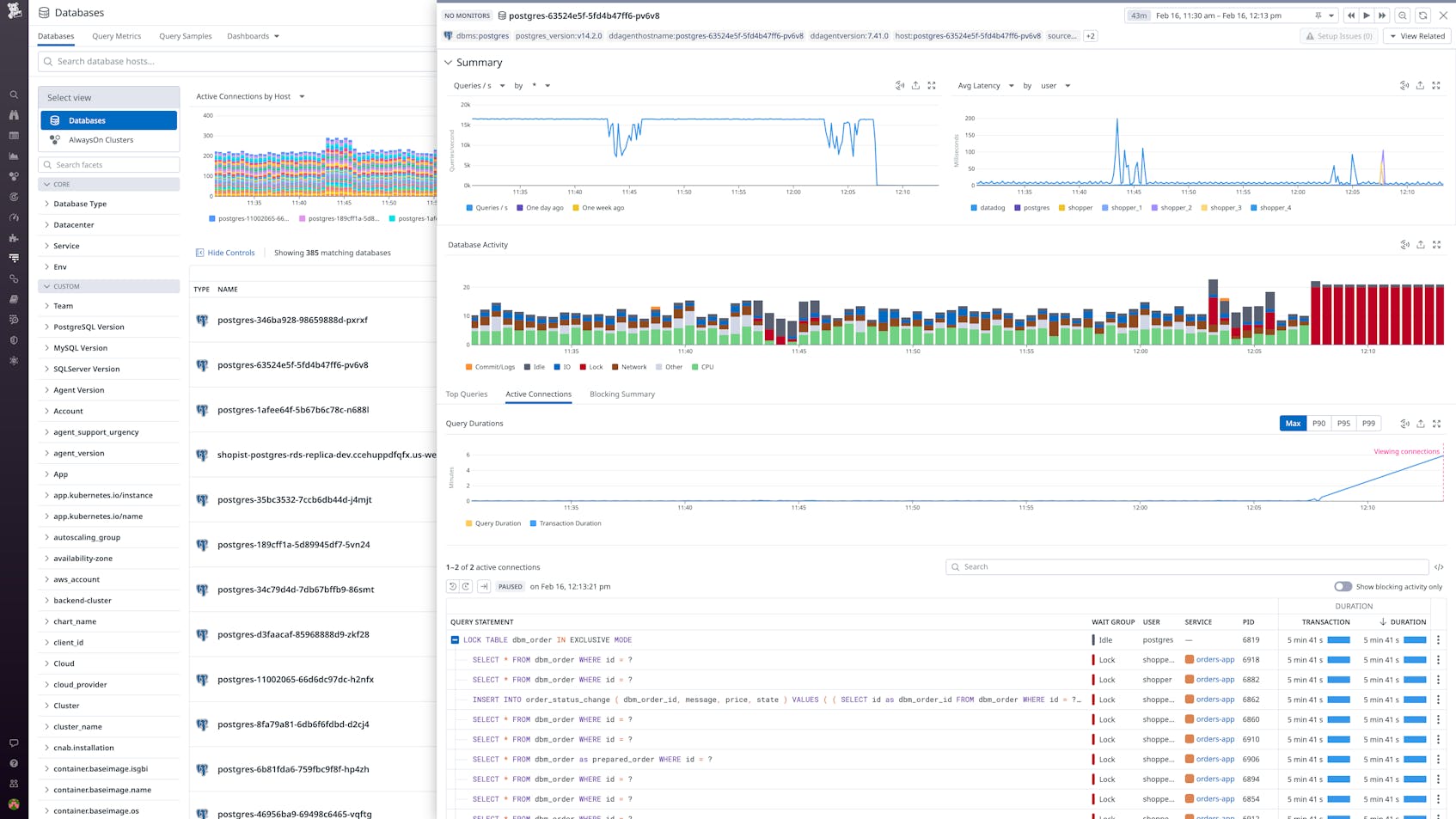 Troubleshoot Blocking Queries With Datadog Database Monitoring | Datadog