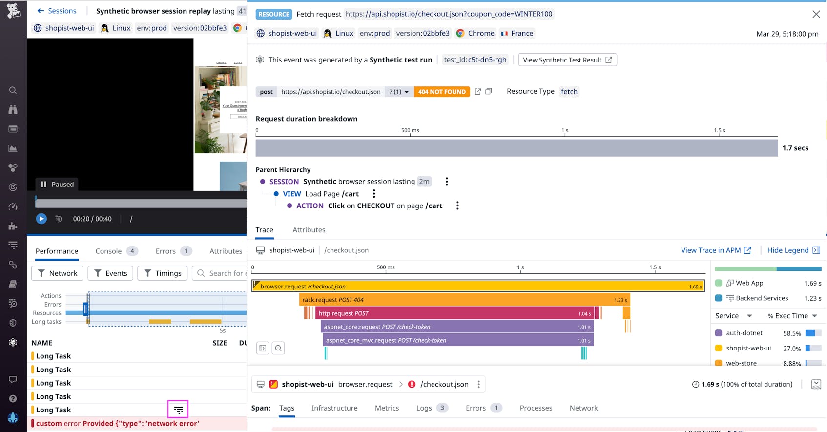 Troubleshoot Directly From Any Replay With Browser Dev Tools | Datadog