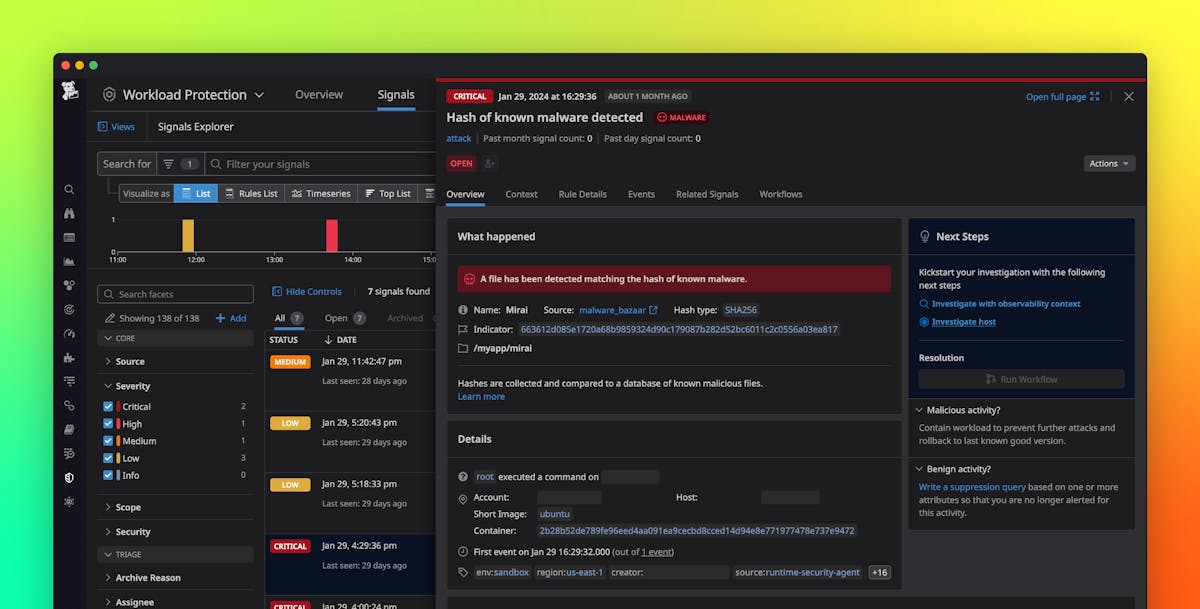 Detect malware in your containers with Datadog Workload Protection ...