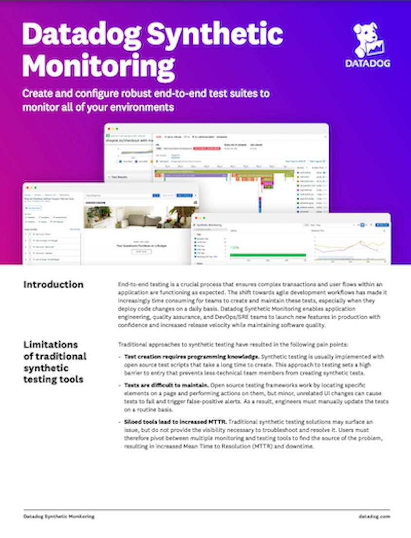 Introducing Datadog Synthetic Monitoring | Datadog