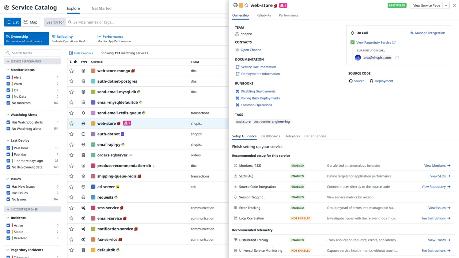 Service Catalog | Datadog