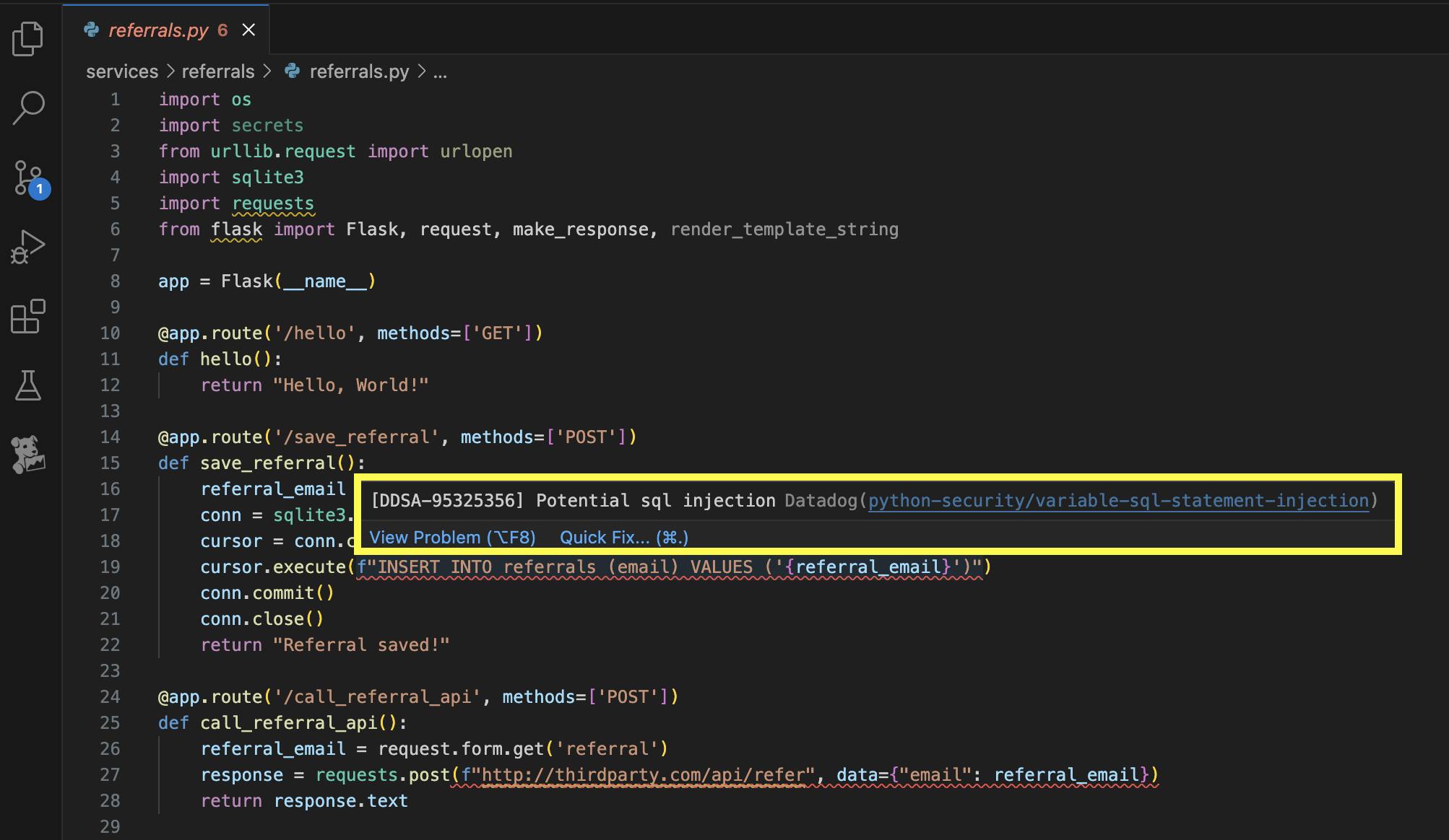 Static Code Analysis (SAST) | Datadog